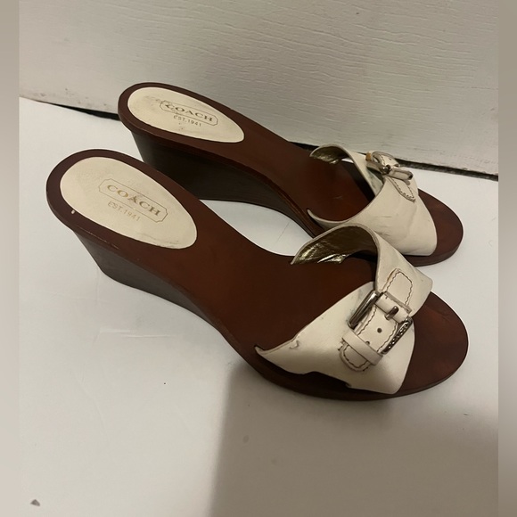 Coach | Shoes | Coach Cream Color Slippers Size 8 | Poshmark